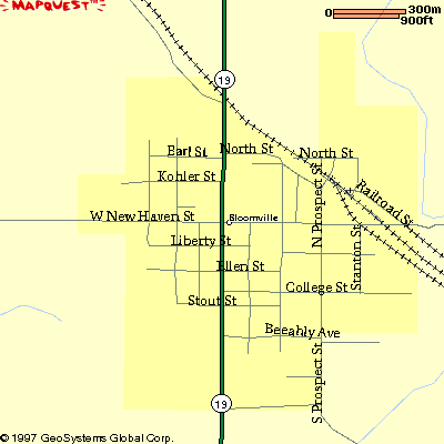 pennsylvania rr passes through the edge of bloomville providing a means ...